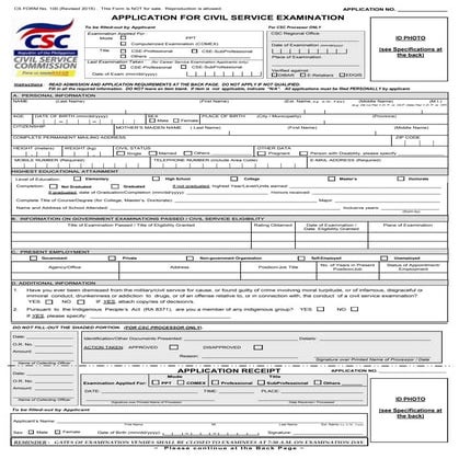 Cs form 100 revised 2015 | PDF
