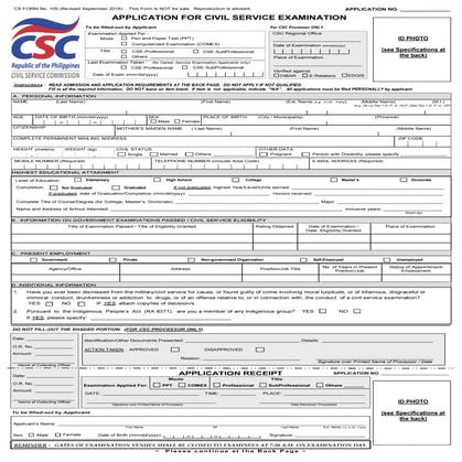 Cs form 100 revised september 2016 | PDF
