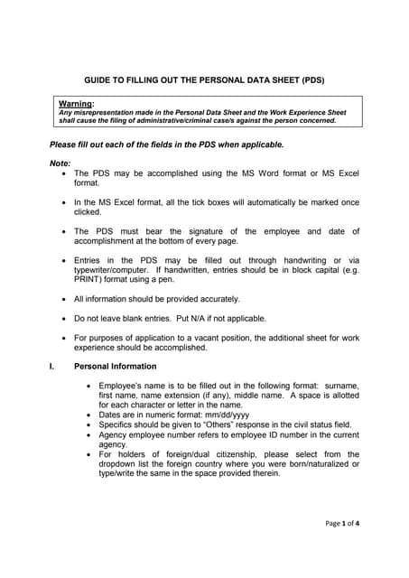 Cs form no. 212 attachment revised guide to filling up the personal ...