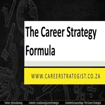 The Career Strategy Formula presentation USB | PPSX | Resume Writing ...
