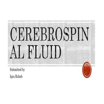 CSF cerebrospinal fluid examination Mlt students | PPTX