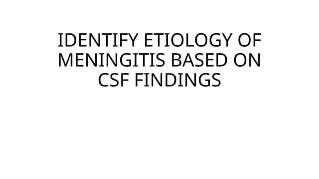 Cerebrospinal fluid (CSF) and interpreting lumbar puncture | PPTX