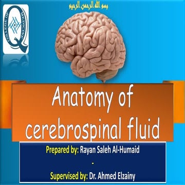 Cerebrospinal fluid (CSF) production, circulation and absorption | PDF