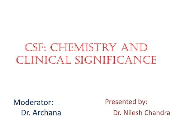 Cerebrospinal fluid (CSF) and interpreting lumbar puncture | PPT
