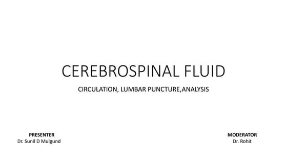 Cerebrospinal fluid | PPTX | Brain and Nervous System Disorders ...