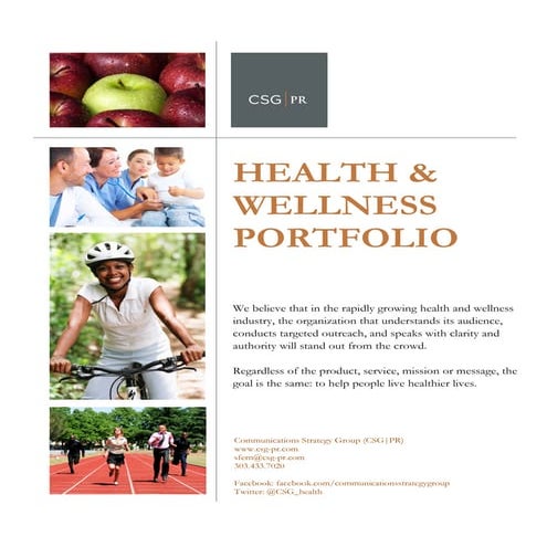 CSG|PR Health & Wellness Portfolio | PDF