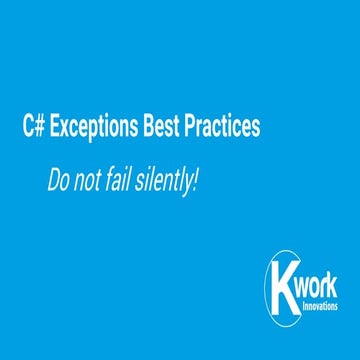 C Exception Best Practices Ppt 1833