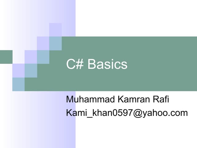 C Sharp Basics Ppt 5128