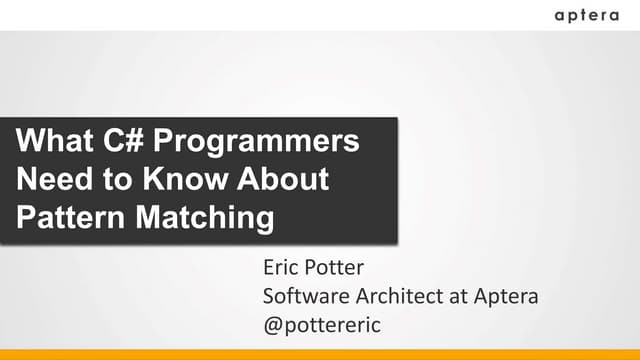 C Pattern Matching Ppt