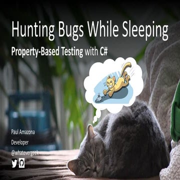 Hunting Bugs While Sleeping Property Based Testing With C Ppt 5491