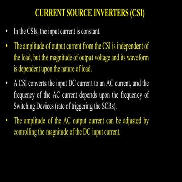 Current Source Inverter Pptx Computer Peripherals Computing
