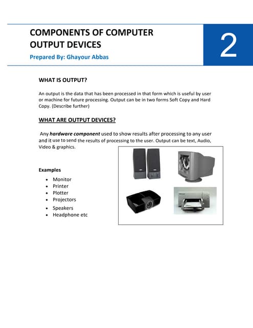 2. Components of Computer (CSI-321) | PDF 2. Components of Computer (CSI-321) | PDF