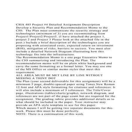 CSIA 485 Project #4 Detailed Assignment DescriptionDevelop a.docx