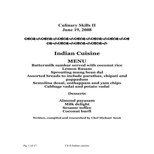 Cs ii indian cuisine | PDF