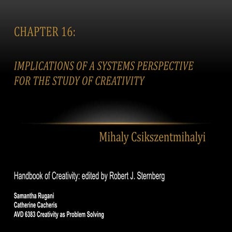 Csikszentmihalyi Systems Perspective Pptx