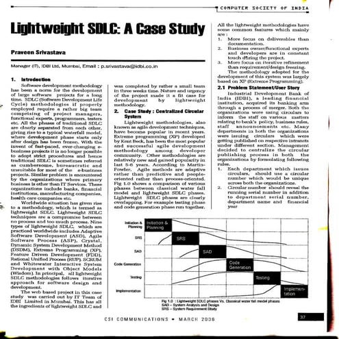 Lightweight SDLC : A case study | PDF