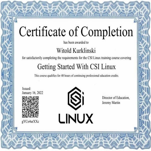 CSI Linux Certification | PPT