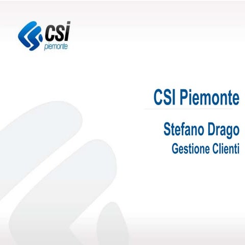 CSI Piemonte - Esperienze dal territorio | PPTX