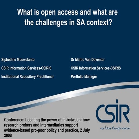 Csir Open Access Presentation | PPT