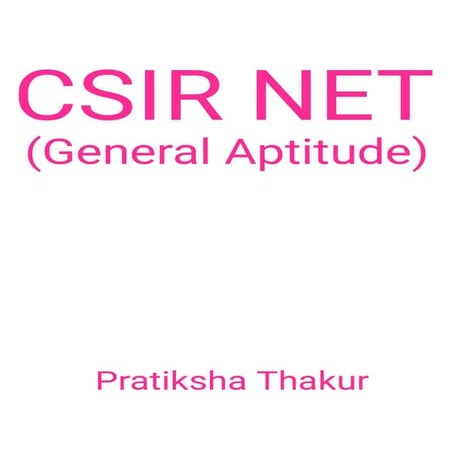 CSIR NET (General Aptitude) | PDF