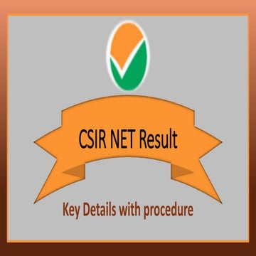 CSIR NET Result | PPT