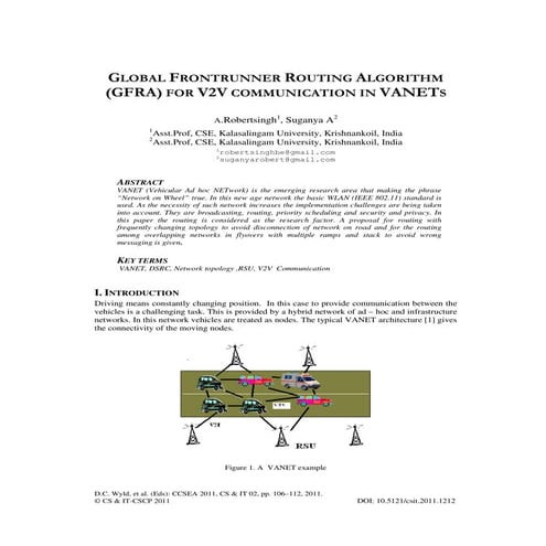 Global Frontrunner Routing Algorithm Gfra For V2v Communication In 7355
