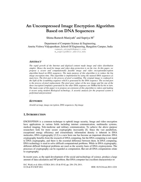 An Uncompressed Image Encryption Algorithm Based On Dna Sequences Pdf