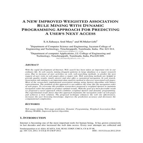 A New Improved Weighted Association Rule Mining With Dynamic Programming Approach For Predicting