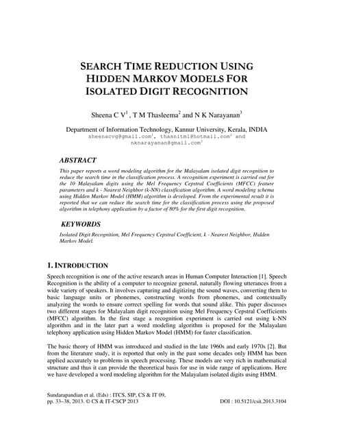 FPGA-based implementation of speech recognition for robocar control using MFCC | PDF