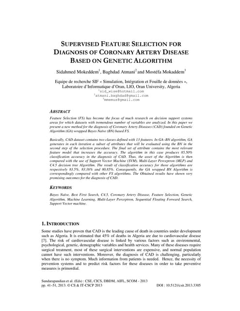 Heart Disease Classification Using Optimized Machine Learning Algorithms Pdf