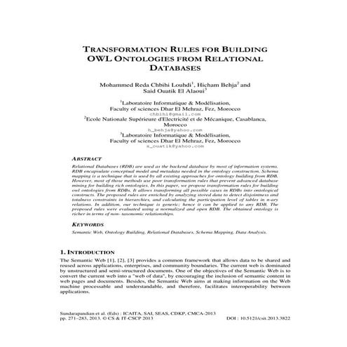 Transformation Rules For Building Owl Ontologies From Relational Databases Pdf