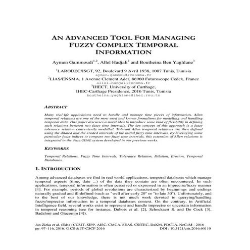 AN ADVANCED TOOL FOR MANAGING FUZZY COMPLEX TEMPORAL INFORMATION | PDF