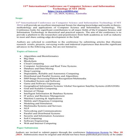 11 th International Conference on Computer Science and Information Technology (CSIT 2024) | PDF