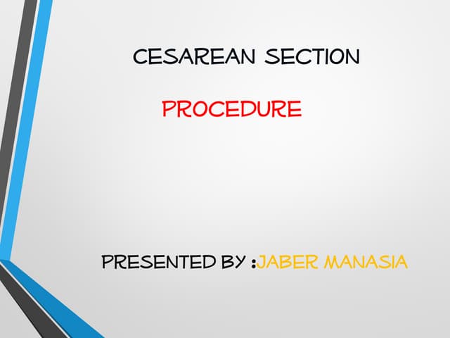 Caesarean section - indications and types | PPTX