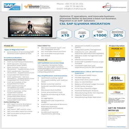 Csl s4 hana migration-flyer Sri Lanka | PDF