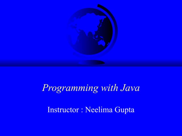 Programming with Java by Faizan Ahmed & Team | PPT Programming with Java by Faizan Ahmed & Team | PPT