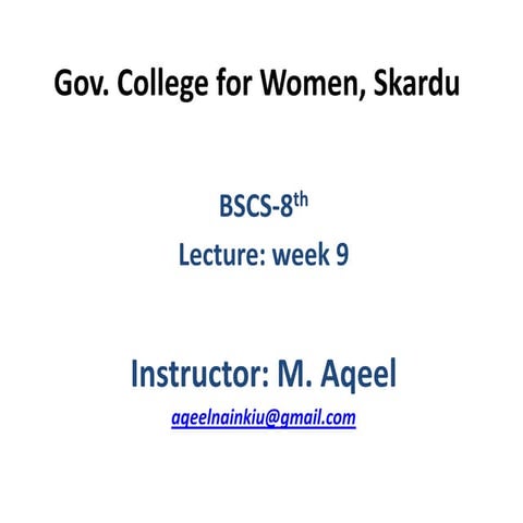 Cs Lec Week 9pptx Free Download