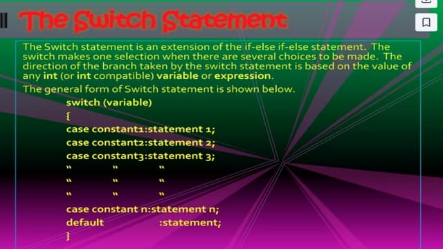 The Switch Statement,Loops,Array,Functions | PPT The Switch Statement,Loops,Array,Functions | PPT