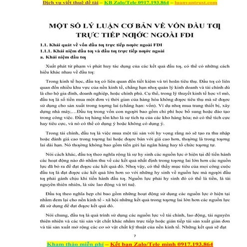 Cơ sở lý luận cơ bản về vốn đầu tư trực tiếp nước ngoài FDI.docx