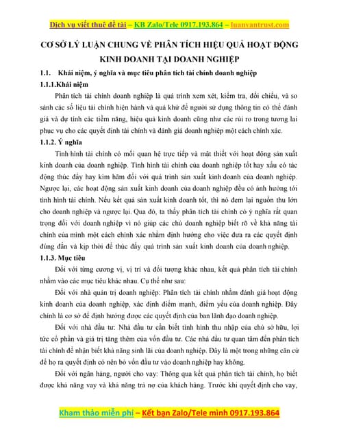 Đề Tài Tốt Nghiệp Phân Tích Khả Năng Sinh Lợi Của Công Ty | DOCX