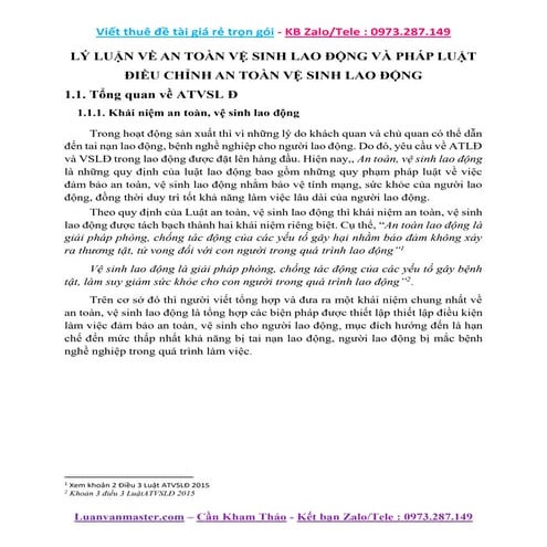 Cơ sở lý luận về an toàn vệ sinh lao động và pháp luật điều chỉnh an toàn vệ sinh lao động.docx