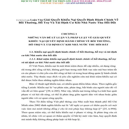 Cơ Sở Lý Luận Giải Quyết Khiếu Nại Quyết Định Hành Chính Về Bồi Thường ...