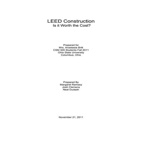 C sm 305 leed report | DOCX
