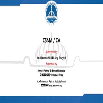 CSMA _ CA and CSMA _DCF & PCF. ASU FEpptx | PPTX