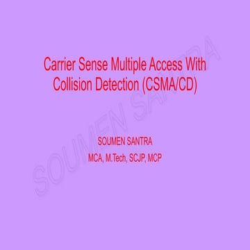 Carrier Sense Multiple Access With Collision Detection Csmacd