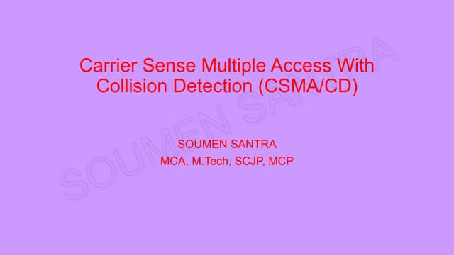 Carrier Sense Multiple Access With Collision Detection Csmacd