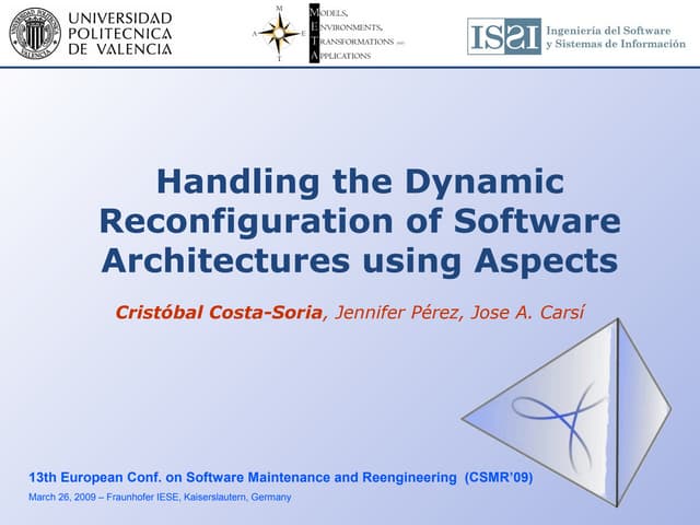 Handling The Dynamic Reconfiguration Of Software Architectures Using