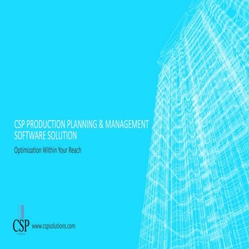 CSP Solutions Production Planning Software | PPT
