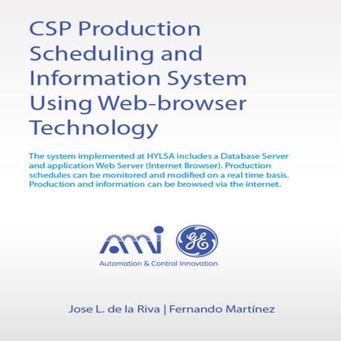 Csp Production Scheduling And Information System Using Web Browser