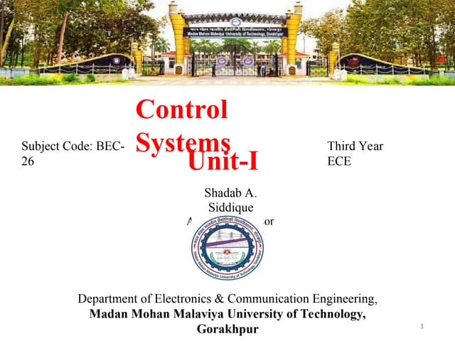 Introduction to control system 1 | PPTX